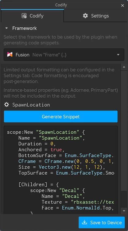 Codify Convert Anything To Luau TypeScript Fusion React Vide