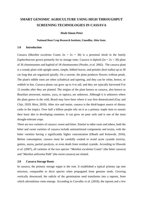 Pdf Smart Genomic Agriculture Using High Throughput Screening