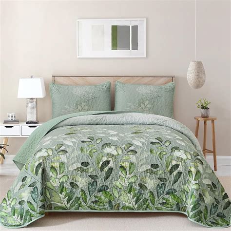 Wongs Bedding Green Quilt Set King Size3 Pieces Green