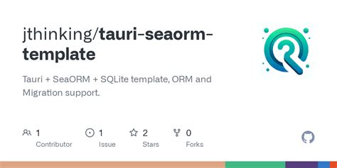 Github Jthinkingtauri Seaorm Template Tauri Seaorm Sqlite