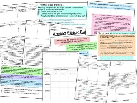Business Ethics Whole Unit A Level Rs Ocr Teaching Resources