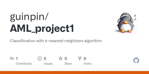 github guinpin aml project1 classification with k nearest neighbors