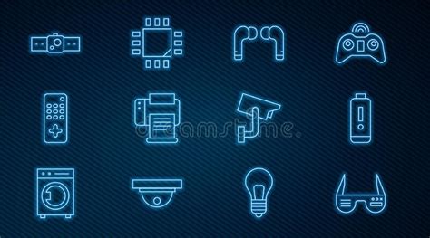 Set Line Smart Glasses Battery Charge Level Indicator Air Headphones Printer Remote Control