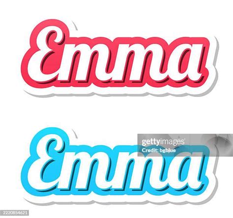 Emma Female Name 3d Text In Red And Blue On White Background High Res