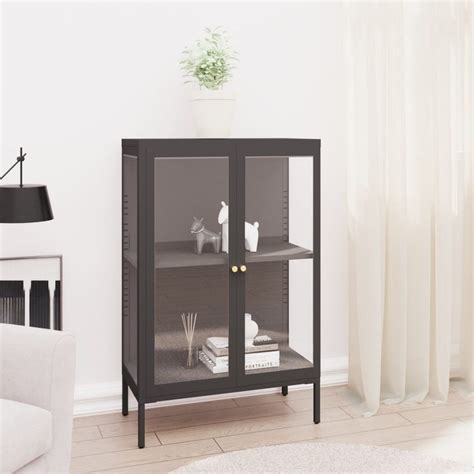 Möbelando Vitrine Industial Bht 75 X 105 X 35 Cm Aus Metall In