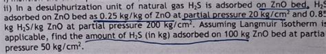 Solved Ii ﻿in A Desulphurization Unit Of Natural Gas H2s