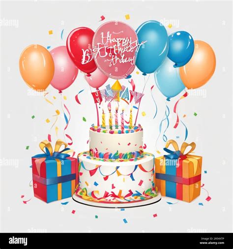 Happy Birthday Cake With Candles Birthday Flags Ts Ribbons