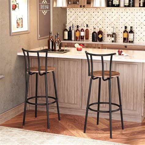 Hoobro Bar Stools With Back Bar Stools Set Of 2 27 8 Inch