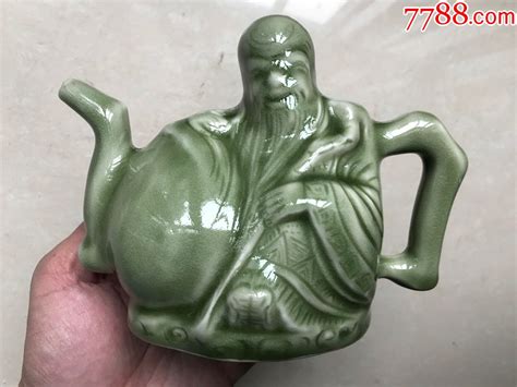 七八十年代青釉寿星酒壶青瓷秘色瓷丁一晚清民国瓷杂店【7788商城】