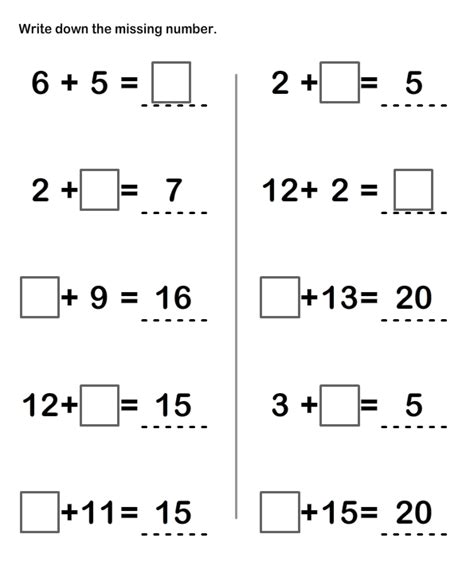 Missing Numbers Addition Worksheets Worksheet Babe