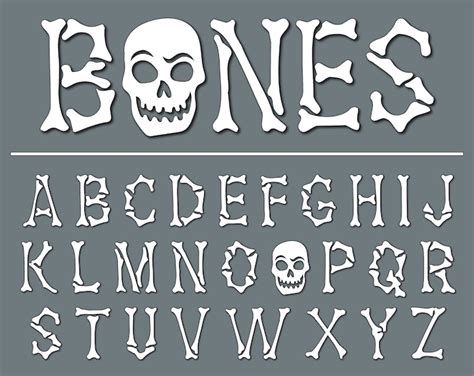 Bones Font Skull Font Skeleton Font Black Bones Font Bone Letters Font