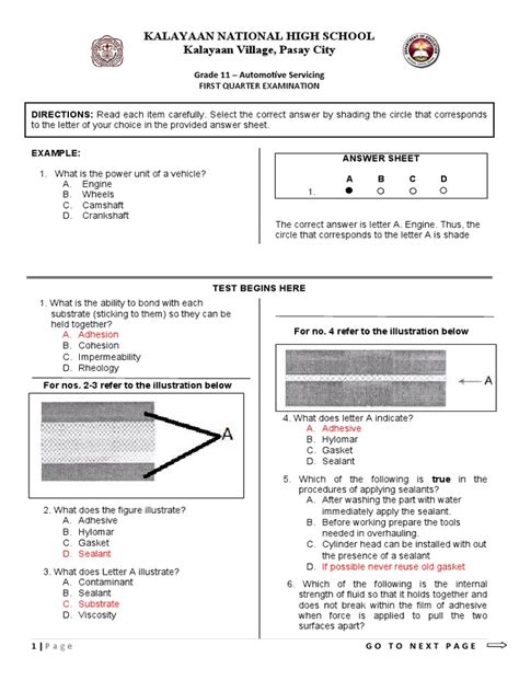 Automotive 11 Exam First Quater Pdf Gear Manufactured Goods