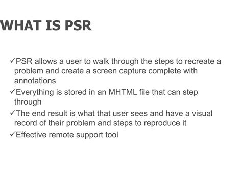 Problem Step Recorder Ppt