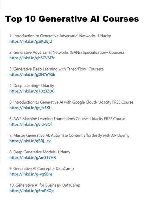 Mltut Find These Gen Ai Courses Here Best Generative Ai Courses