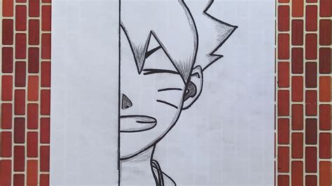 Easy Anime Drawing Naruto How To Draw Boruto Uzumaki Half Face Easy
