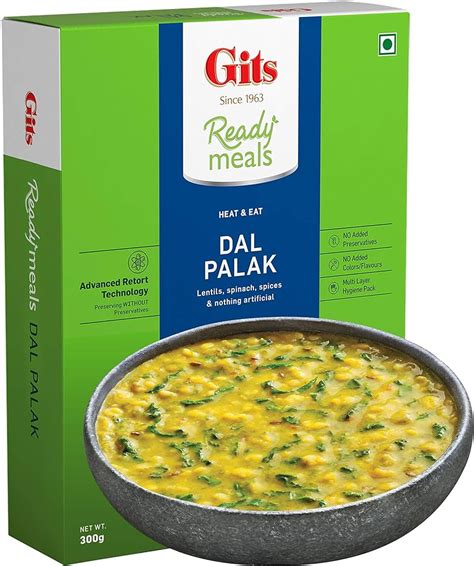 Gits Ready Meals Heat And Eat Dal Palak 300 G Ready To Eat Laxmi Bazaar Indian Grocery