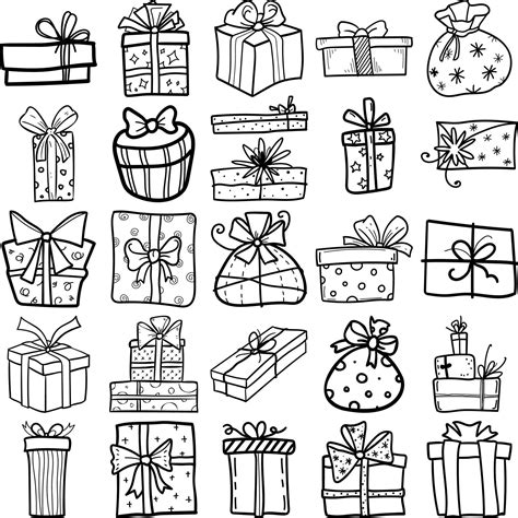 T Boxes Hand Drawn Doodle Line Art Outline Set 11734771 Vector Art