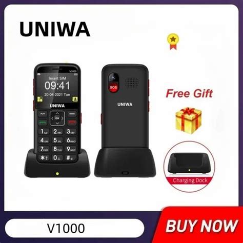 Uniwa V1000 Strong Torch Push Button Loud Cellphone Big Sos English
