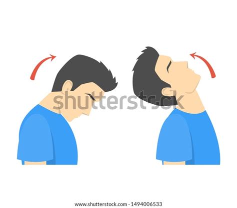 Neck Rotation Exercise Turning Head Left Vetor Stock Livre De