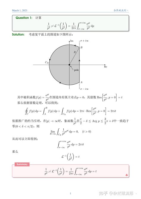 求1s2的拉氏反变换，不使用表格法，使用积分计算？ 知乎