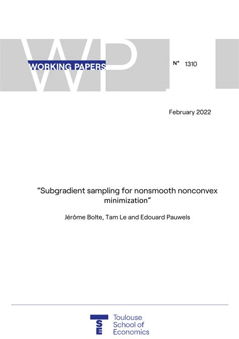 Pdf Subgradient Sampling For Nonsmooth Nonconvex Minimization