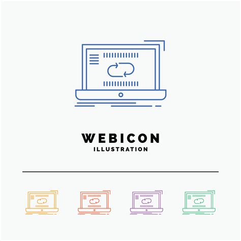 Communication Connection Link Sync Synchronization 5 Color Line Web Icon Template Isolated