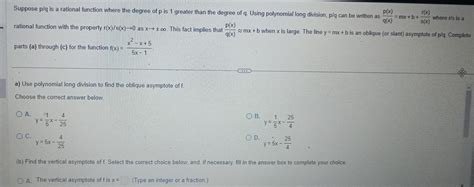 Solved Suppose Pq Is A Rational Function Where The Degree