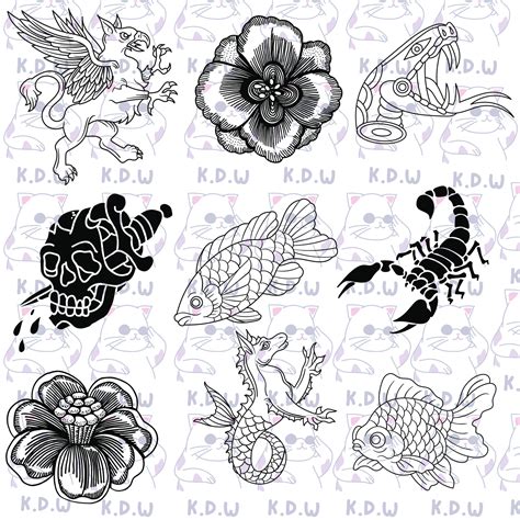 Procreate Brushes Tattoo Old School Procreate Stamp Brush Pack Tattoo