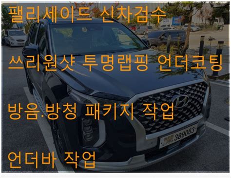 팰리세이드 신차검수 쓰리원샷 투명랩핑 언더코팅 언더바 작업 네이버 블로그