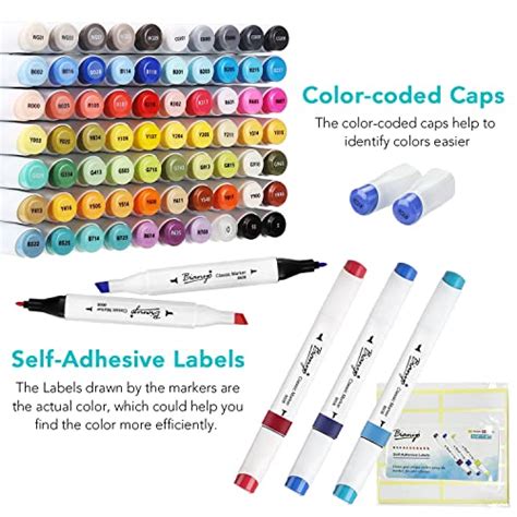 Bianyo Christmas T Art Marker Set 72 Primary Colors Alcohol Based