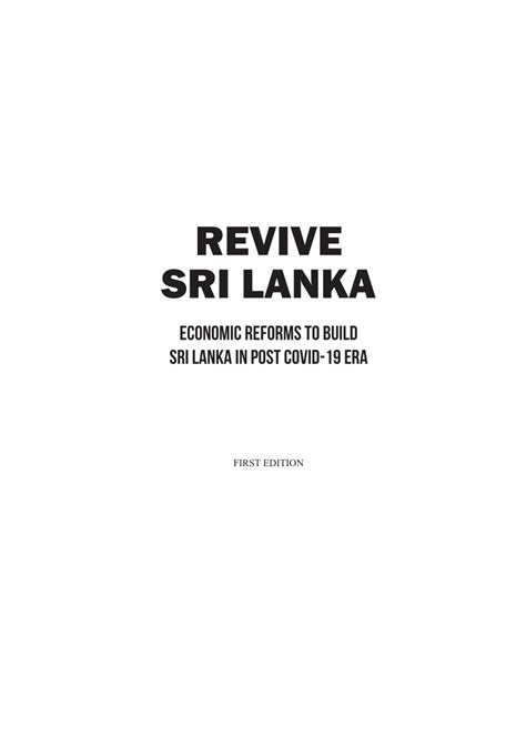 Pdf Revive Sri Lanka Economic Reforms To Build Sri Lanka In Post
