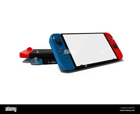 Modern Red Joystick Gamepad Connected To The Phone With Connection To