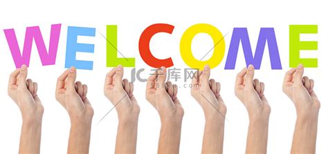 手显示欢迎词高清摄影大图 千库网