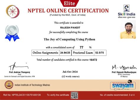 rajesh p on linkedin achievement python joyofcomputing iitropar learning