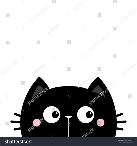 Black Cat Face Head Silhouette Look Stock Vector Royalty Free