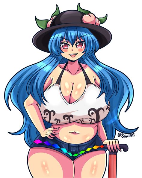 Rule 34 Big Breasts Black Hat Blue Hair Blush Breasts Fair Skinned