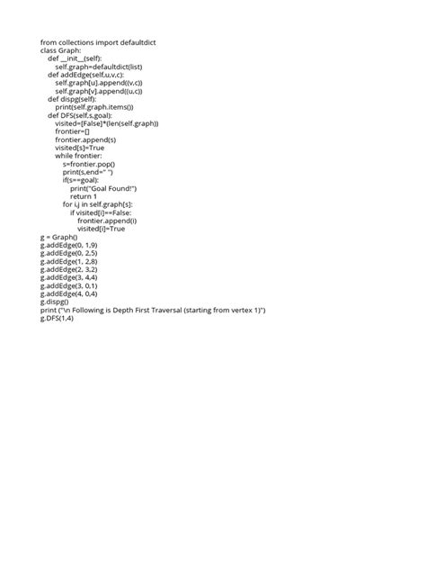 Depth First Search Pdf