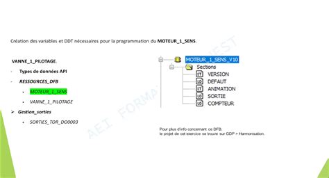 Gestion Des Sorties Formation UNITY PRO 01 2021