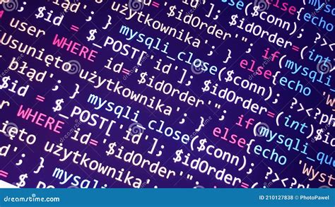 Software Development Monitor Screen Background Developer Display With Source Code Editorial