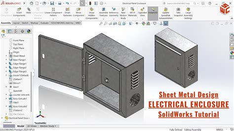 Solidworks Sheet Metal Tutorial Electrical Enclosure Design Youtube