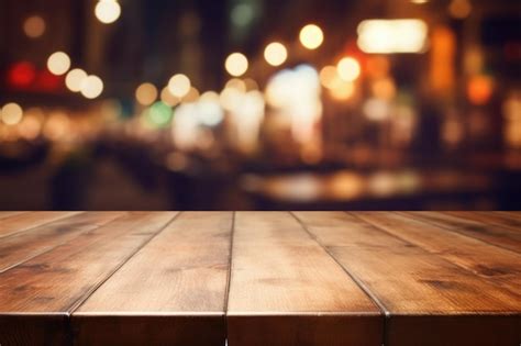 Premium Photo Wooden Table Bokeh Background
