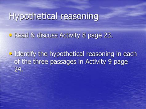 PPT Hypothetical Reasoning Assumptions PowerPoint Presentation ID 379492