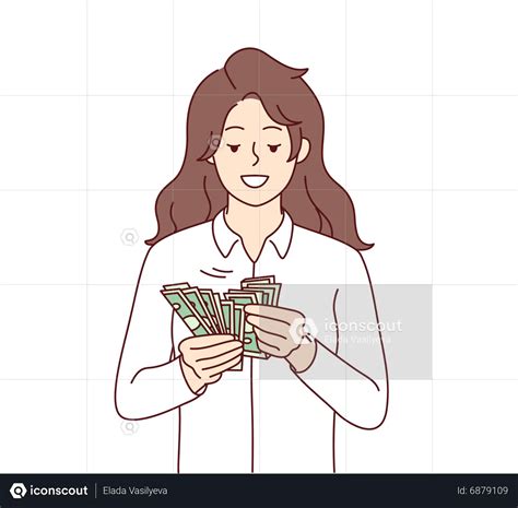Best Girl Counting Money Illustration Download In Png And Vector Format