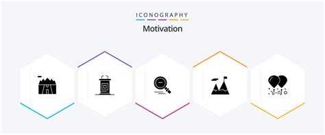 Motivation 25 Glyph Icon Pack Including Motivation Balloon Search