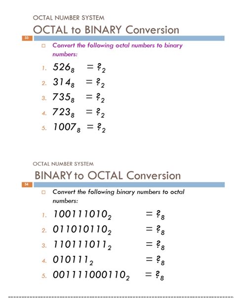 OCTAL NUMBER SYSTEM OCTAL to BINARY | StudyX