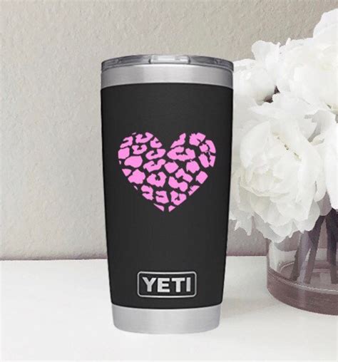 Leopard Heart Vinyl Decal Sticker For Laptop Phone Tumbler Etsy