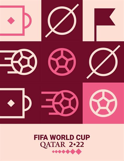 Geometric Poster Football Doha Qatar 2022 Creative Soccer Web Flyer