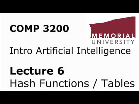 Free Video Introduction To Artificial Intelligence Hash Functions And Hash Tables Lecture 6