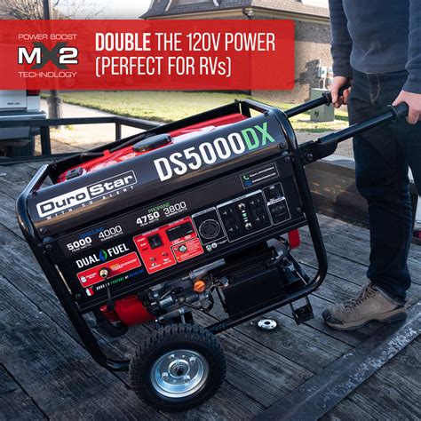 Durostar Ds5000dx 5 000w 4 000w 224cc Electric Start Dual Fuel Portabl
