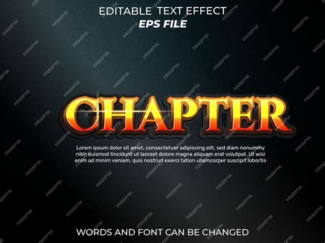 Premium Vector Chapter Text Effect Font Editable Typography 3d Text